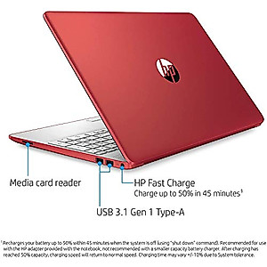 HP 15.6" Laptop with 1 Year Microsoft Office 365, Intel Pentium Quad-Core Processor, Intel UHD Graphics, Long Battery Life, RJ-45, Wi-Fi, Webcam, HDMI, Windows 11 Home, Red (16GB RAM | 1TB SSD)