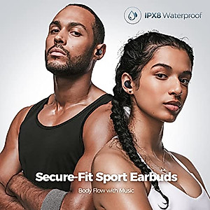 Wireless Earbuds ANC, Bluetooth 5.2 Active Noise Canceling Headphones w/35H Playtime and Punchy Bass, Sport Earphones w/Wireless Charging, Touch Control, Twins and Mono Modes, IPX8