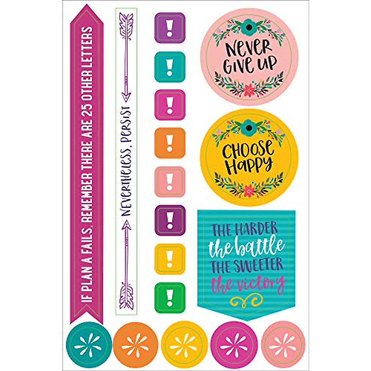 Essentials Planner Stickers -- Wake Up Kick Ass Repeat (Set of 150 Stickers)