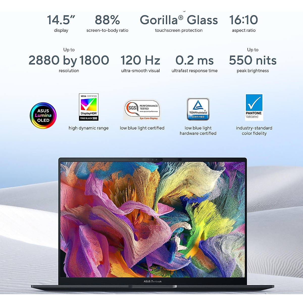 ASUS Zenbook 14.5" 2.8K(2880 x 1800) 120Hz OLED Laptop | EVO 12-Core i5-13500H | 100% DCI-P3 Pantone | WiFi 6E | 2X Thunderbolt 4 | Widnows 11 Home | w/HDMI (8GB LPDDR5 RAM | 512GB PCIe SSD)