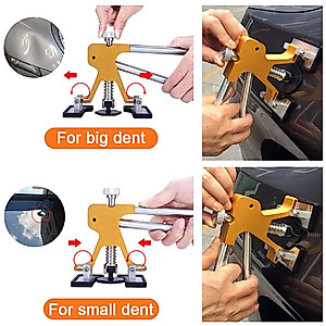 YOOHE Dent Puller Kit - 53pcs Paintless Dent Repair Kit with Slide Hammer T-Bar Dent Puller and Adjustable Gold Dent Lifter Puller for Car Hail Damage Dent & Ding Remover