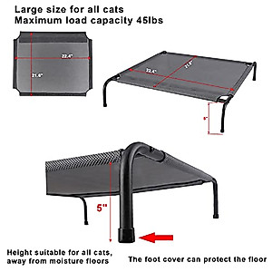 CZPET Elevated Cat Bed Puppy Hammock Raised Cooling Bed Portable Indoor and Outdoor Pet Bed Washable Breathable Mesh Bed Stable Pet Bed (Pet Bed)