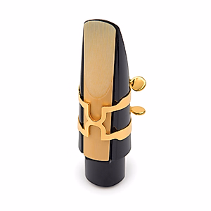D'Addario H-Ligature & Cap, Tenor Sax for Hard Rubber Mouthpieces, Gold-plated