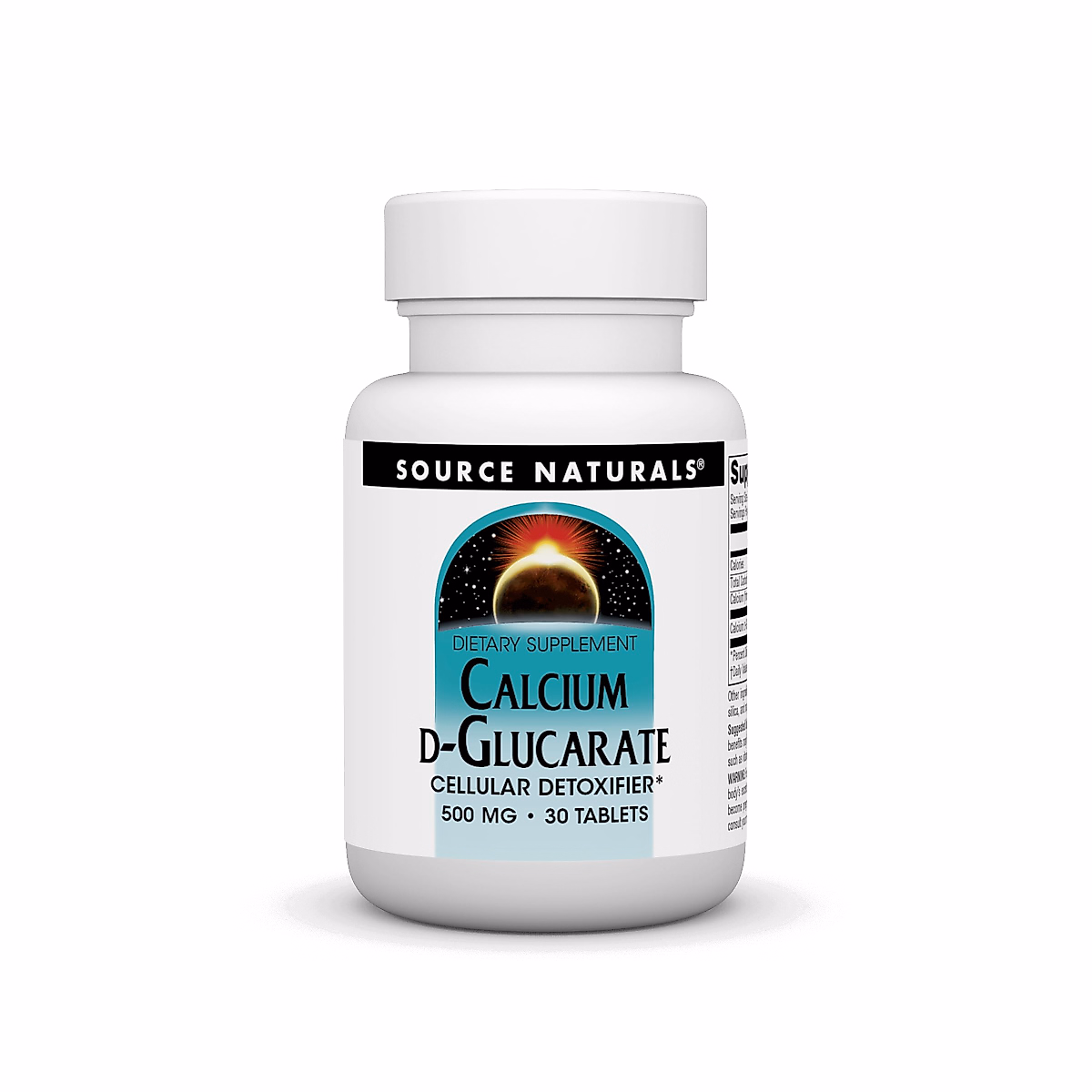 Source Naturals Calcium D-Glucarate 500mg Cellular Detoxifier - 30 Tablets