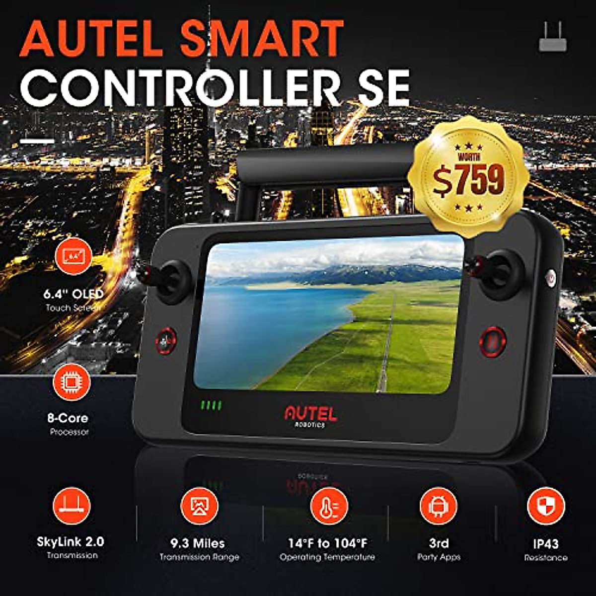 Autel Robotics EVO 2 Pro V3 Drone: 2023 Newest EVO II Pro V3 Rugged Bundle, Son-y 1" CMOS Sensor & 6K HDR Video, Moonlight Algorithm 2.0, Max. ISO 44000,12-Bit DNG, F2.8 - F11 Aperture, (Worth $759) 6.4" Smart Controller SE, 15KM Image Transmission, SkyLi
