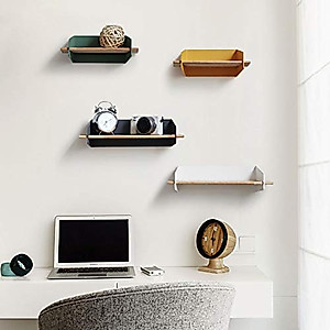 PIBM Stylish Simplicity Shelf Wall Mounted Floating Rack Wooden Collections Living Room Creative,3 Sizes,6 Colors Avaliable, Yellow , 29.5X10X15cm