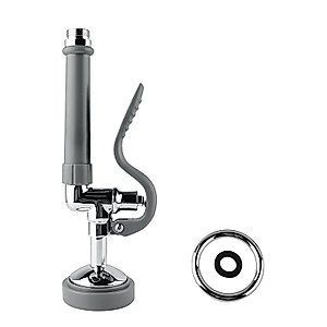 MSTJRY Commercial Sink Sprayer Pre Rinse Sprayer Valve with Handle Grip Assembly,1.42 GPM High Pressured Commercial Dish Sprayer for Replacement Kit of Commercial Faucet, Polished Chrome （Gray）