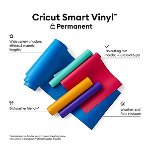 Cricut Smart Permanent Vinyl (13in x 12ft, Red) for Explore and Maker 3 - Matless cutting for long cuts up to 12ft