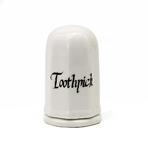 TSONCR Toothpick Holder, Toothpick Dispenser with Lid, Ceramic Tooth Pick Holder, Toothpicks Container Case Cute Toothpick Organizer for Home, Kitchen, Restaurant (White)