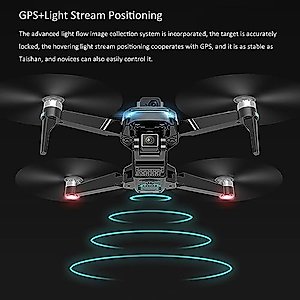 RKSTD Drone With Dual HD Camera - GPS Foldable RC Quadcopter, Brushless Motors, Suitable For Adults And Kids, WiFi FPV RC Drone For Beginners, Trajectory Flight, Auto Hover