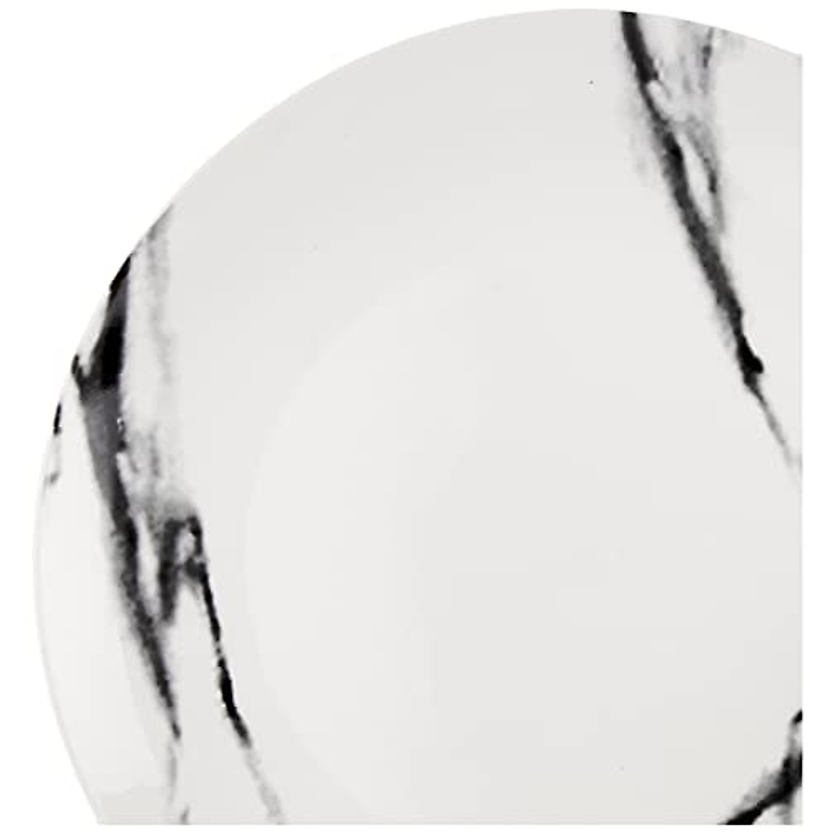 American Atelier Marble Black Coup Casual Round Porcelain Dinnerware Set-16 Piece Party Collection w/ 4 Dinner Salad Plates, 4 Bowls & 4 Mugs, 10.5", White