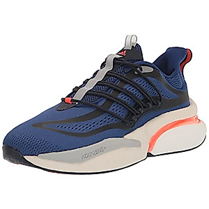 adidas Men's Alphaboost V1 Running Shoe, Victory Blue/Solar Red/Grey, 10.5