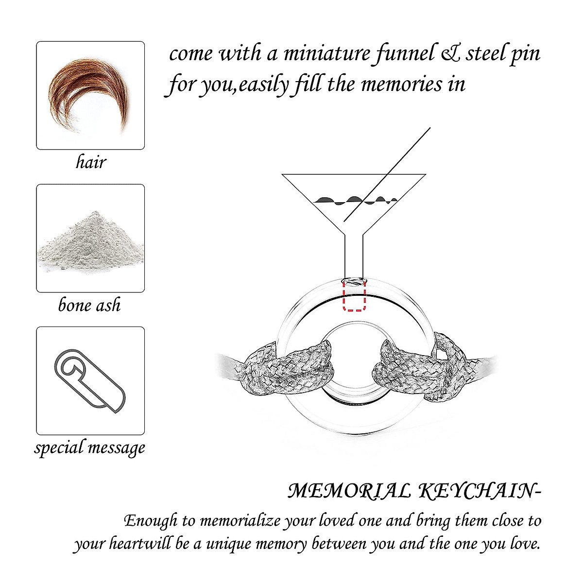 AllerPierce Black Cremation Urns Bracelet for Ashes Memorial Bracelets Circle of Life Eternity Jewelry for Men Women