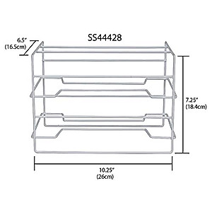 Home Basics 3 Tier Heavy Duty Kitchen Countertop or Cabinet Wrap Organizer for Food Wrap, Foil, Wax Parchment Paper, Plastic Bags (WHITE, 2)