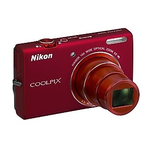 Nikon COOLPIX S6200 16 MP Digital Camera with 10x Optical Zoom NIKKOR ED Glass Lens and HD 720p Video (Red)