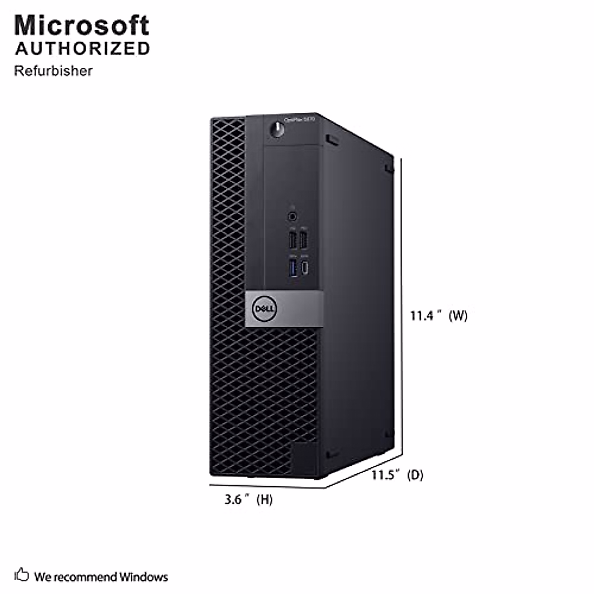 Dell OptiPlex 5070 SFF High Performance Desktop Computer, Intel Six Core i5-9500 up to 4.4GHz, 16G DDR4, 256G SSD, WiFi, BT, 4K Support, DP, HDMI, Win 10 Pro 64 English/Spanish/French(Renewed)