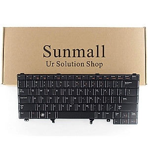 SUNMALL Replacement Keyboard with Backlit/Big Enter Key Compatible with Dell Latitude E5420 E5430 E6220 E6320 E6330 E6420 E6430 E6440 Series US Layout Black (with Pointer Stick)