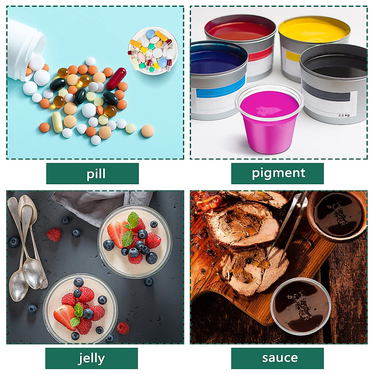 Bokon 2500 Sets Clear Plastic Portion Cups With Lids Condiment and Dipping Sauce Container Salad Dressing Container Airtight and Stackable Souffle Cups for Lunch, Party, Trips(1 oz)