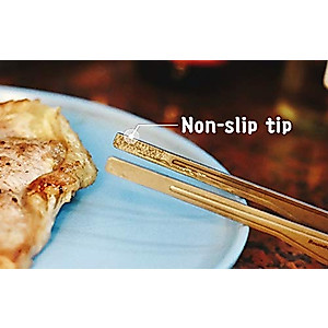 Boundless Voyage 6.7/10 inch Titanium Ultralight Grill BBQ Tongs Multipurpose Tweezer for Kitchen Food Tongs Buffet Salad Steak Clip Grill Accessories Anti-scalding (Ti1563B - (6.7inches))