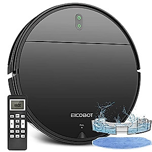 EICOBOT Robot Vacuum and Mop Combo,2000Pa Suction,Robot Vacuum Cleaner,2 in 1 Mopping Robot Vacuum,230ML Water Tank, Slim,Self-Charging,Vacuum Robot Ideal for Hard Floor, Pet Hair, Carpet,Black