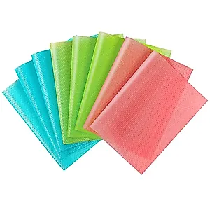 8 Pack Refrigerator Liners Fridge Liner Mats Washable, DUDUCOFU Refrigerator Mats for Glass Shelves Non Slip Refrigerator Shelf Liners, Size Adjustable Fridge Mats for Freezer Cupboard Drawers