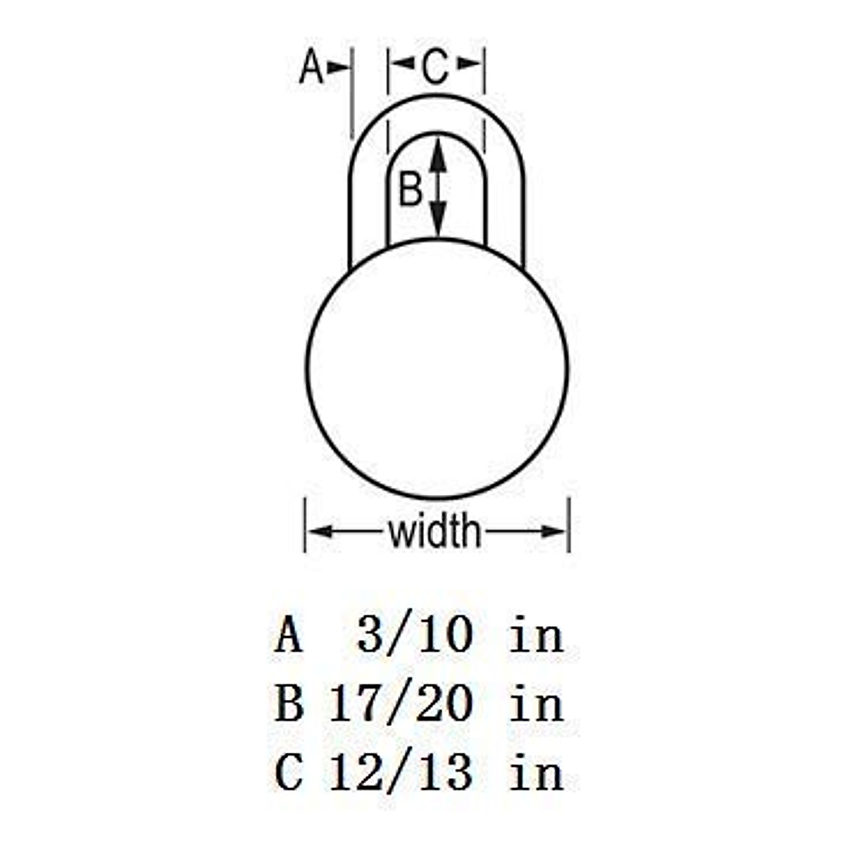 Fu Volante Locker Lock, 2 in Combination Lock, Black, 20 Pack