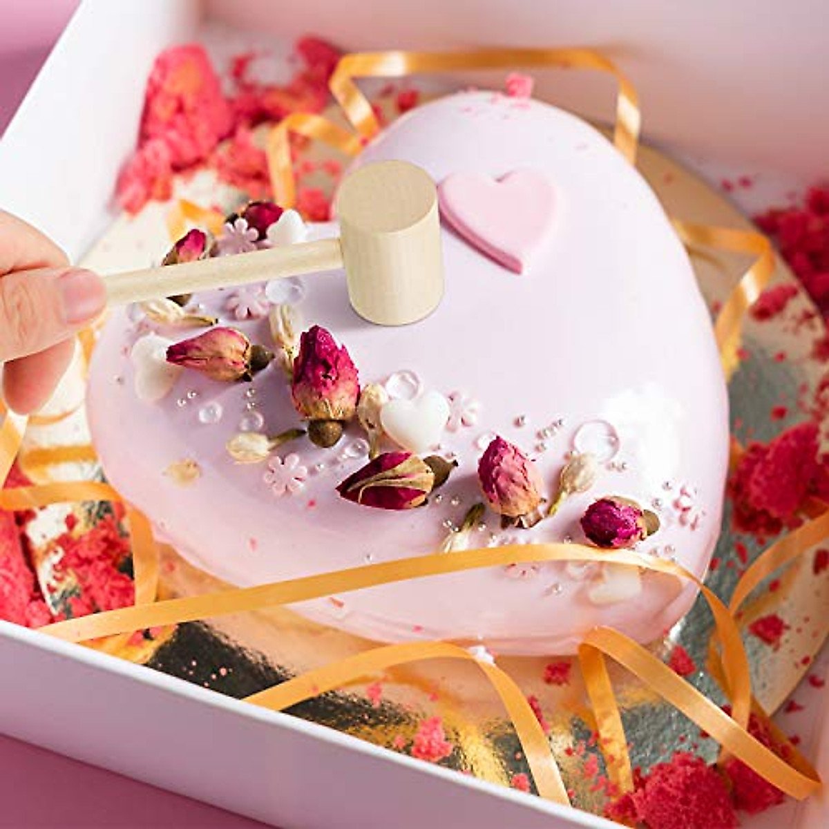 18 Pieces Mini Wooden Crab Lobster Mallets Seafood Shellfish Crab Hammer Solid Hardwood Hammer for Breakable Chocolate Heart, Cracking Seafood Tool and Craft Toys for Kids