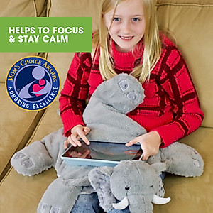 BARMY Weighted Lap Pad for Kids (25"x19", 4lb) Elephant, Sensory Weighted Stuffed Animals for Kids, Weighted Lap Blanket for Kids, Teen, Removable, Washable Cover