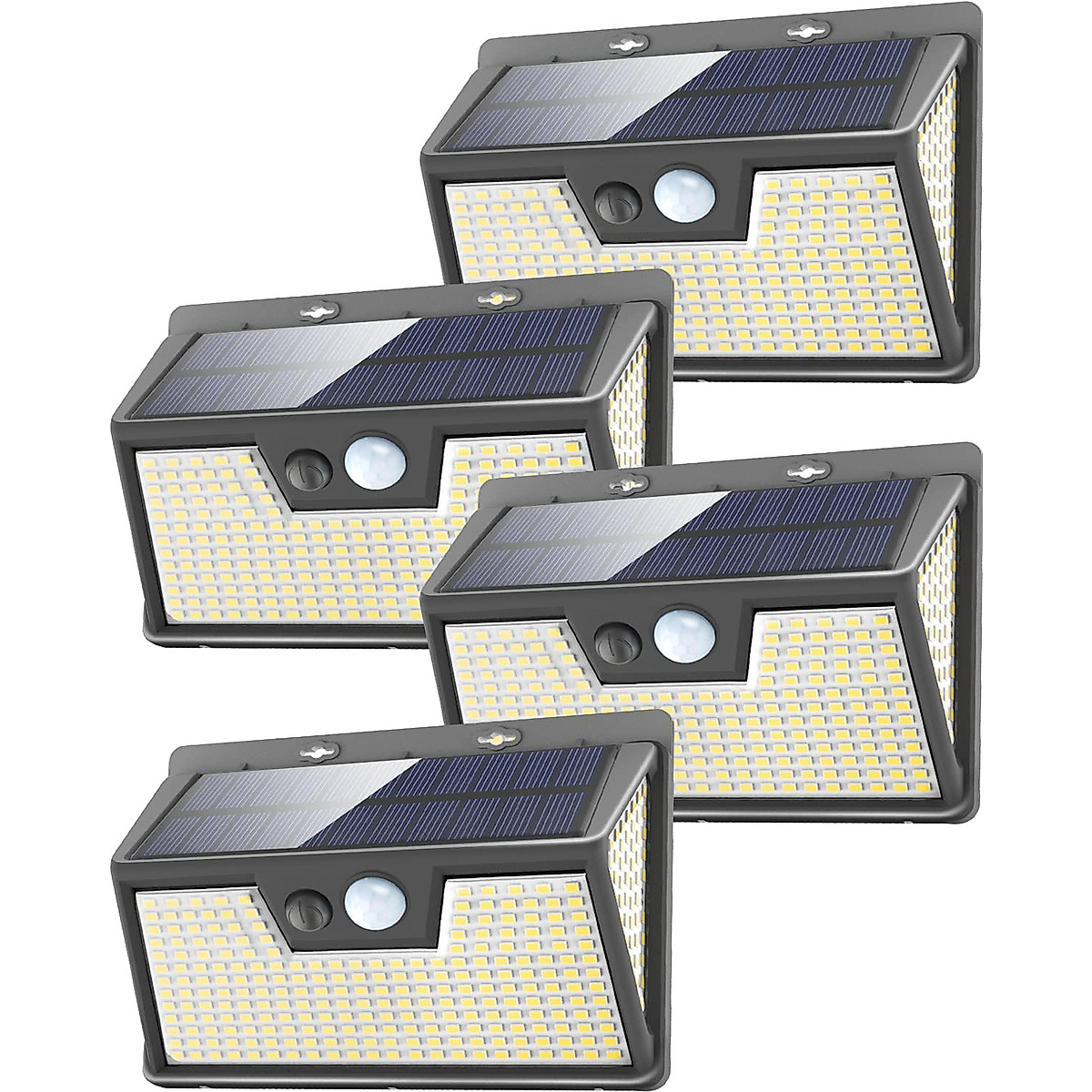 320 LED Solar Outdoor Lights, 4 Pack Solar Motion Lights Outdoor with 3 Lighting Modes, IP65 Waterproof Solar Powered Outdoor Lights, Motion Sensor Outdoor Lights for Garden, Yard, Garage, Patio