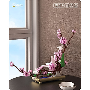 Nifeliz Lilac Bonsai Tree Toy Building Kit and Display Model, Unique Home Flower Bouquet Décor Ideas, A Creative and Relaxing Bonsai Tree Building Project for Adults, Botanical Collection(974 Pieces)