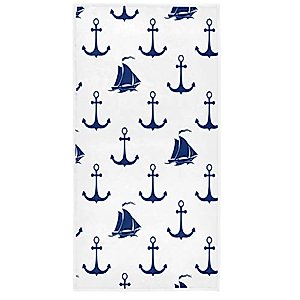 Wamika Nautical Retro Anchors Hand Towels 15x30 in Navy Anchor Sailboat Bathroom Bath Towel Highly Absorbent Fingertip Towels for Hand Spa Gym