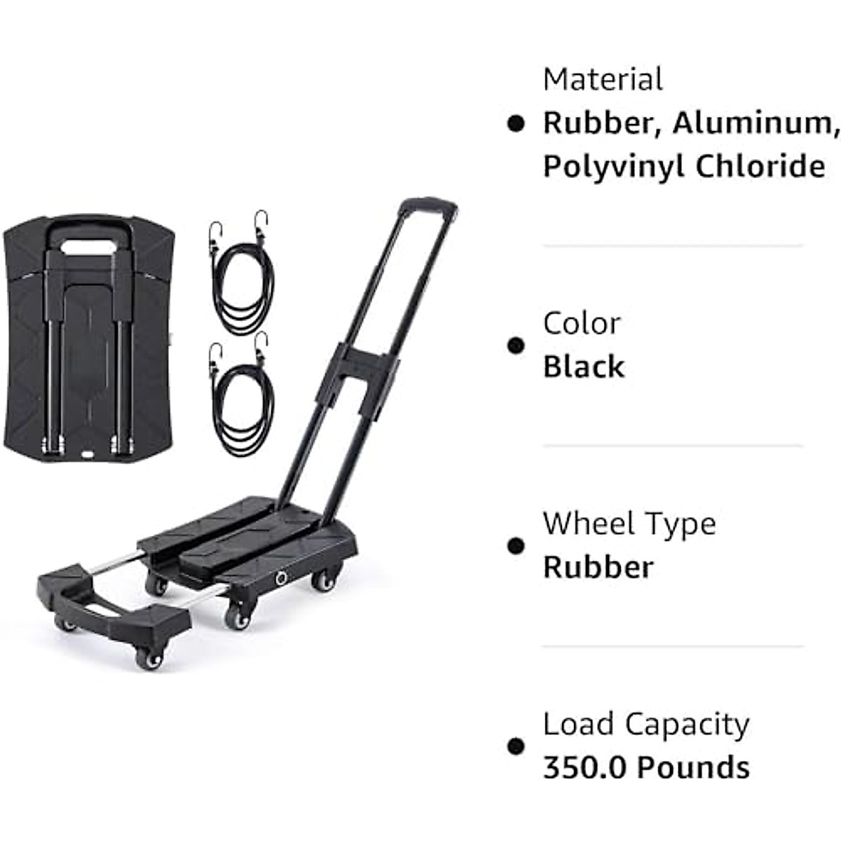 Platform Truck Extendable Platform Truck Metal Flat Handtruck Silent Flatbed Cart Load 50kg Folding Push Cart Heavy Moving Dolly Cart Reliable