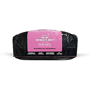 WORLD'S BEST CAT LITTER Good Habits Cat Attract Litter | Natural Plant-Based Attractant | Multicat Flushable Corn Litter | Unscented Odor Control | Low Tracking & Lightweight | Made in USA 15lb Bag