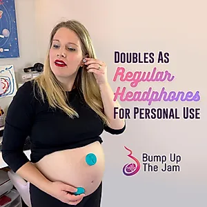 Bump Up The Jam - Baby Bump Headphones (Bluetooth), Safe & Sound Technology (Safe Volume Limit), Skin-Friendly Tape, Dual Speaker (Mom+Baby), Enhanced Bonding with Belly Headphones for Pregnant Women