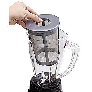 Hamilton Beach MultiBlend Blender & Food Chopper with 4 Functions for Dicing, Grinding, Shakes and Smoothies, 48oz Tritan Jar and 24oz Vegetable Dicer Attachment, Black (58159)