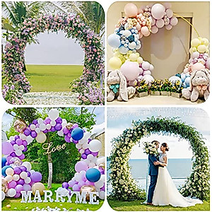 Putros 8FT Gold Round Backdrop Stand Metal Circle Balloon Arch Frame Wedding Arch for Ceremony Birthday Party Anniversary Bridal Graduation Decoration