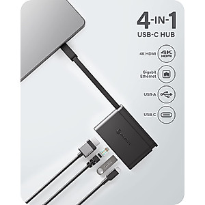 ALOGIC USB C Hub, 100W Laptop Charging, 4K HDMI, Gigabit Ethernet, USB A, USB C, Travel Dock, Compatible with Compatible with MacBook, Surface laptops, XPS and More(Thunderbolt 3 Compatible)