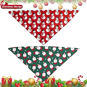 ADOGGYGO 4 Pack Dog Bandana Christmas Dog Scarf Bibs Kerchief Set Dog Christmas Costume Xmas Holiday Bandanas for Medium Large Dogs Pets (Large, Red&Green)