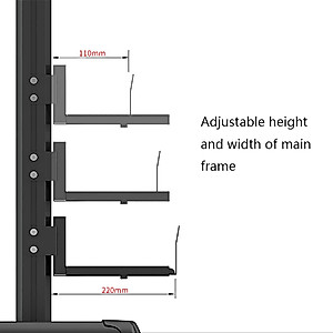 Monitor Arms & Monitor Stands Triple Monitor Mobile Cart Floor-standing Monitor Stand with Keyboard and Host Bracket Adjustable Monitor Stand Mount, Each Arm Holds Up to 22 Lbs Adjustable Arms Monitor