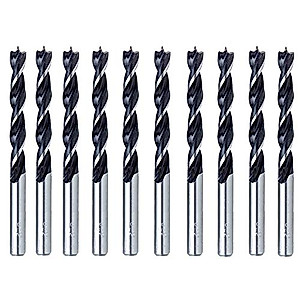 Brad Point Drill Bit Set 1/4 Inch 10Pcs Spur Point Stubby Woodworking Drill Bits