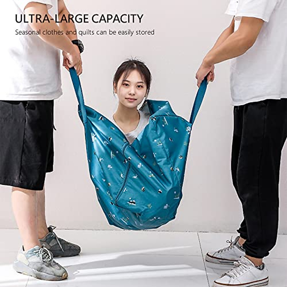 Clothes Storage Bags with Handle and Zipper Extra Large Travel Bag for Small Clothes Throw Pillows Quilts Fabric Storage Cubes Packing Cubes for Moving Traveling