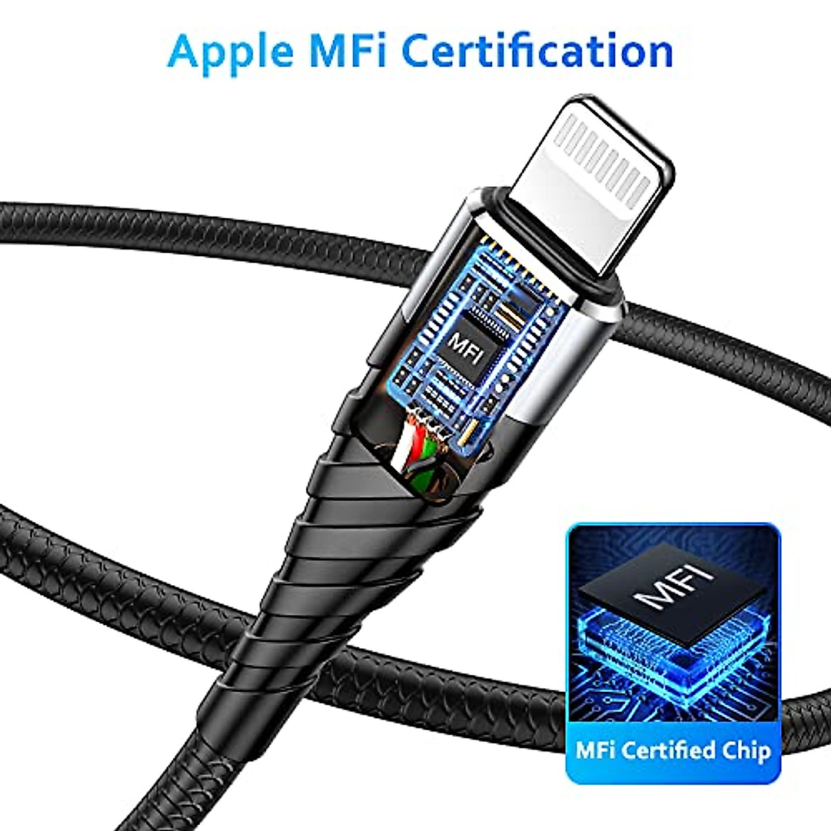iPhone Charger 6FT 3Pack, [Apple MFi Certified] Lightning Cable Long iPhone Cable Cord Fast iPhone Charging Cable Compatible with iPhone 14/13/12/11 Pro Max/XS MAX/XR/XS/X/8/7/Plus/6S/6/SE/5S/iPad