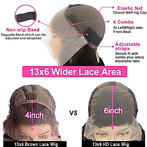 Blomas 200% Density 28Inch Deep Wave Lace Front Wigs Human Hair 13x6 Deep Curly Transparent Lace Front Wig Curly Human Hair Wigs for Women Pre Plucked with Baby Hair Lace Frontal Wig