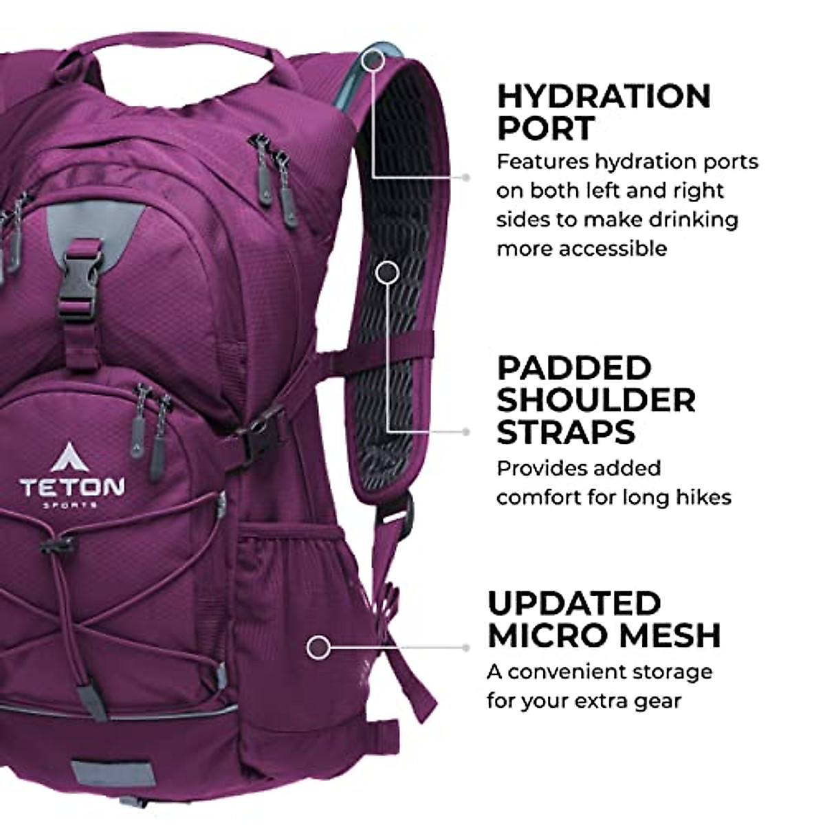 TETON Sports Oasis 18L Hydration Pack with Free 2-Liter Water Bladder; The Perfect Backpack for Hiking, Running, Cycling, or Commuting