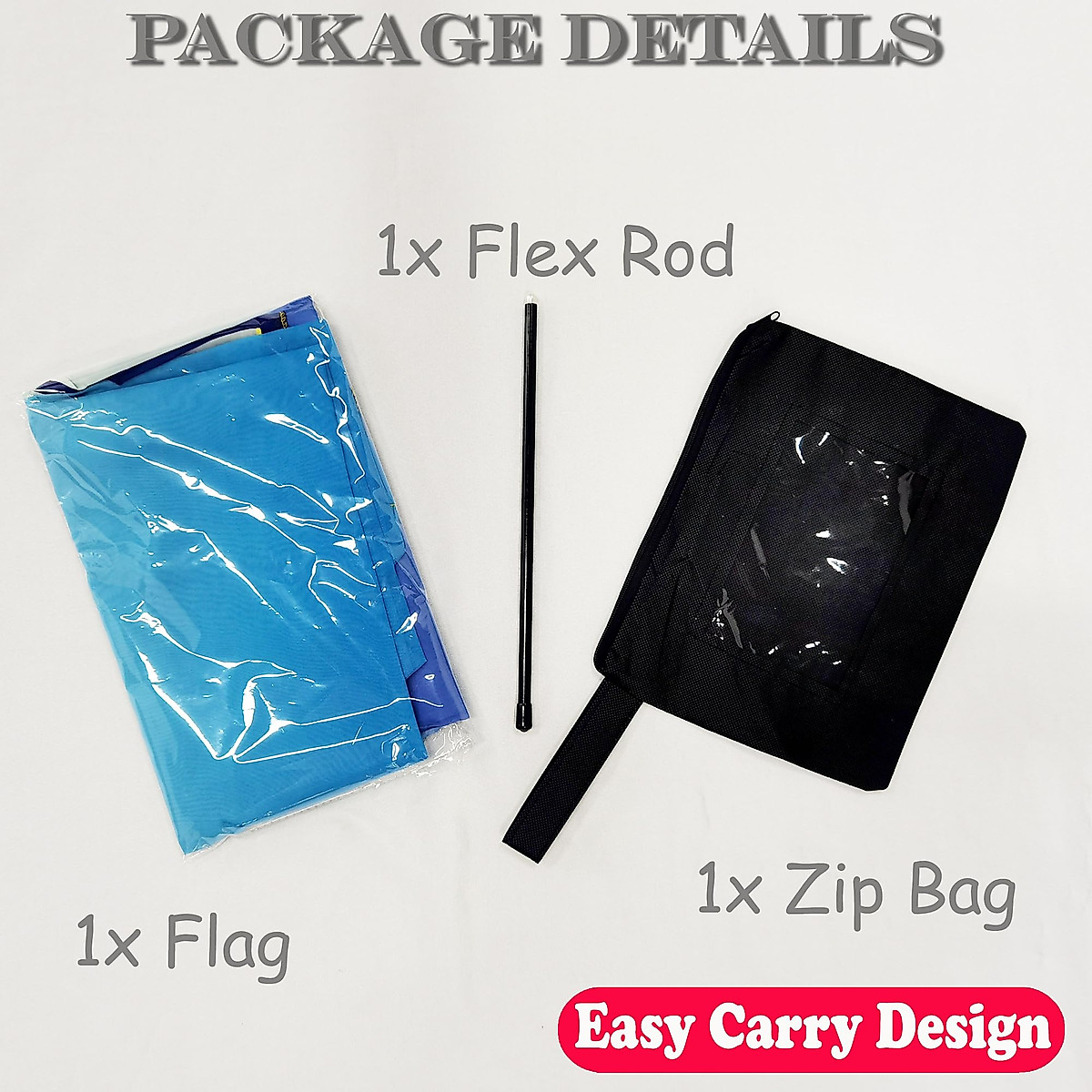 Wuchieal Porphetic Praise Dance Worship Flex Flags, radius 55&quot; x 74&quot; semicircle Dance Ministry Streamer (6#WHITE-BLUE-BLUE)