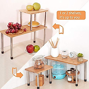 Ollieroo Kitchen Counter Storage Shelf, Bathroom Sink Counter Cabinet Organizer (Rectangle)