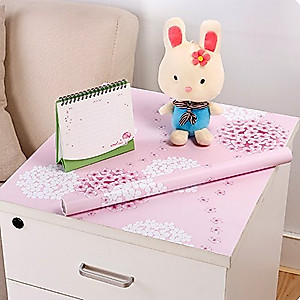 Yifely SimpleLife4U Removable Shelf Liner Self-Adhesive Drawer Covering Furniture Protect Paper 17x118 Inch Pink Jasmine
