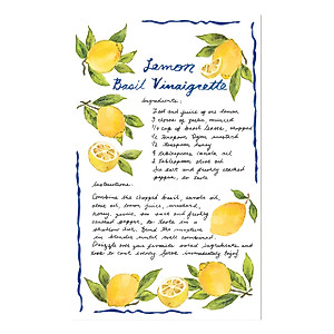 Le Cadeaux Palermo Lemon Basil Melamine Spoon Rest and Tea Towel Set