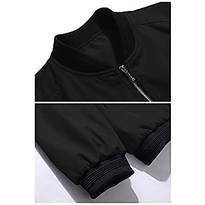 Ginsiom Men's Lightweight Jackets,Fashion Vintage Business Jacket Nylon Casual Spring Wind Breaker Black Size XL