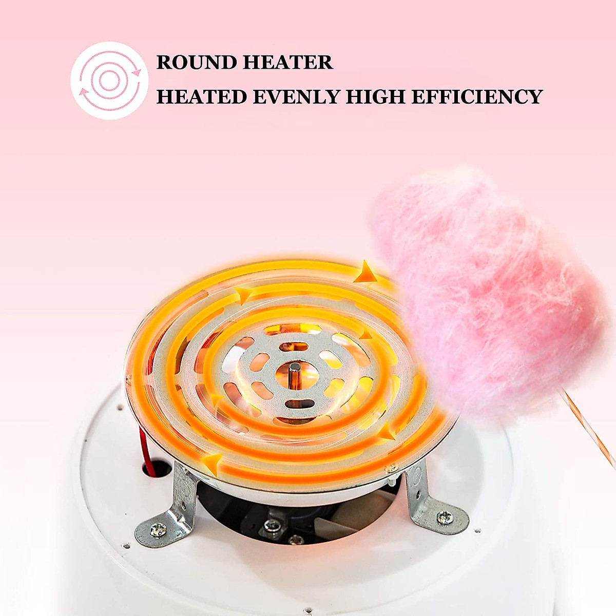 Cotton Candy Machine, Automatic Floss Maker Homemade Quick Heating Machine for Kids Parties, White